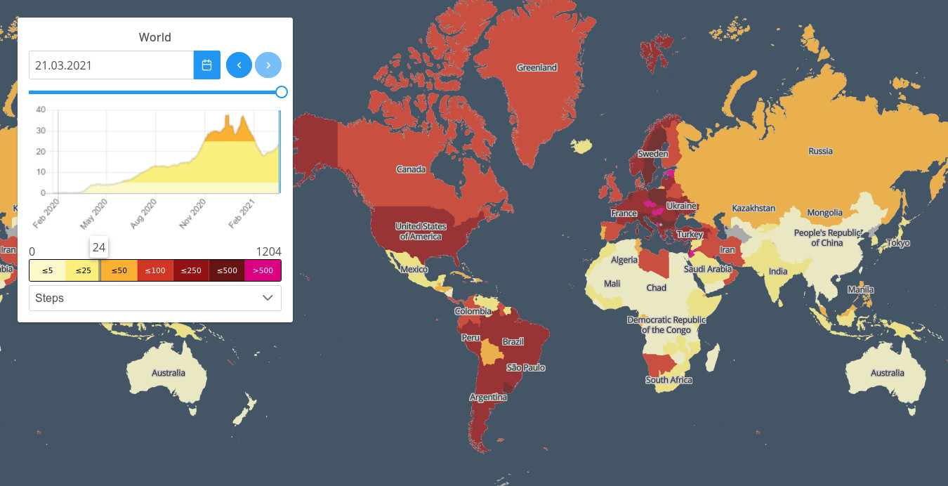 Corona World Countries Incidence